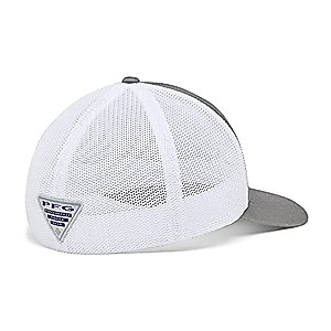 Columbia Unisex PFG Mesh Fish Flag Ball Cap, Titanium/White, S/M