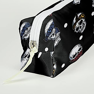Pencil Pouch Pencil Case Pencil Bag Pen Case Pouch Box Organizer for Teen Girls Boys School Students Men Women Waterproof Zipper Pouch for Office Supplies Makeup, Halloween Skull Décor Party Favors