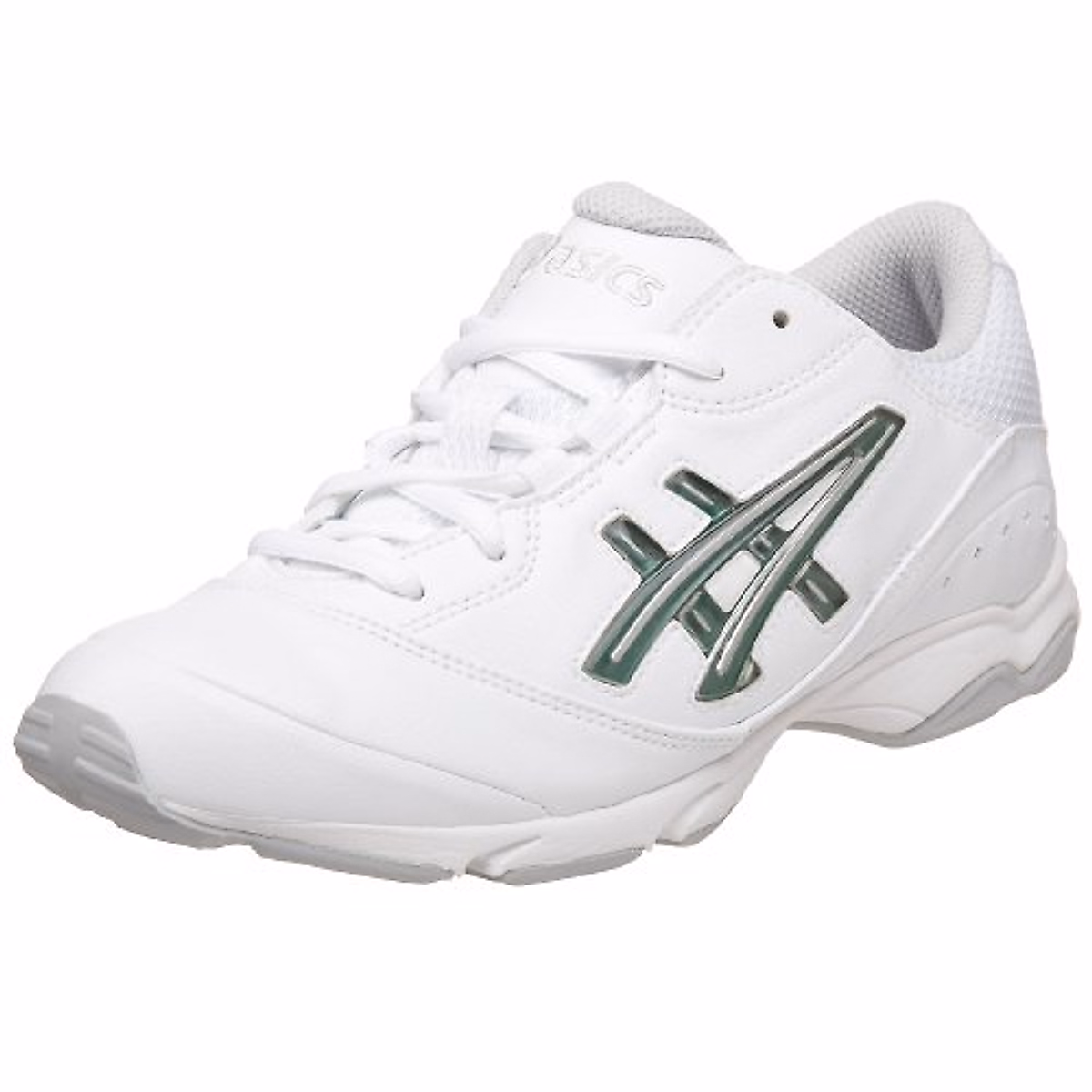 ASICS Women's Cheer 5 Cheerleading Shoe,White/Interchange/Silver,6.5 B US