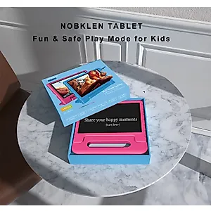 NOBKLEN Kids Tablet 10 Inch, Android 13, 4GB+64GB, 8-Core CPU, WiFi 6, 12H Battery Life, Parental Control, 1280 * 800 HD Display, Dual Cameras, Shockproof Case, Pre-Installed Educational Apps