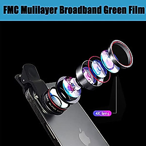Phone Camera Lens, Clip on Cell HD Phone Super Wide Angle Lens kit, 0.62X Super Wide Angle Lens, for Most iPhone Android Samsung Phones and Smartphones
