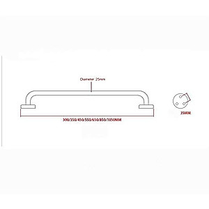 XHALERY Shower Aids,Safety Grab Rails,Bathroom Support Handle,Pure 304 Stainless Steel Bathtub Armrest,Bathtub,Toilet, Bathroom,Kitchen,Stairway Handrail (Color : Silver, Size : 55CM)