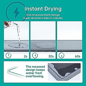 VABNEER Dish Drying Rack, Super Absorbent Quick Drying Dish Racks for Kitchen Counter, Dish Drainer with Diatomaceous Earth Tray