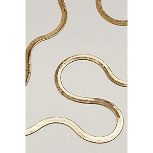 LUXSTRA Waterproof 18K Gold Waist-Chain | Three Sizes S, M, L Flat Snake Herringbone Belly Chain | Sexy Bikini Layering Body Chain For Women