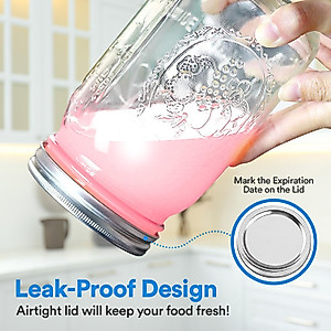 Wide Mouth Mason Jars 32 oz. (4 Pack) - Quart Size Jars with Airtight Lids and Bands - Made in USA - for Canning, Fermenting, Pickling, or DIY Decors and Projects - Bundled with Jar Opener