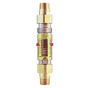 Hedland H625-007 EZ-View Flowmeter, Polysulfone, For Use With Water, 1.0 - 7 gpm Flow Range, 3/4" NPT Male