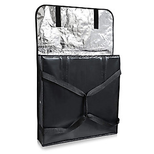 New Star Foodservice 51131 Insulated Pizza Delivery Bag, 24" by 24" by 5", Black