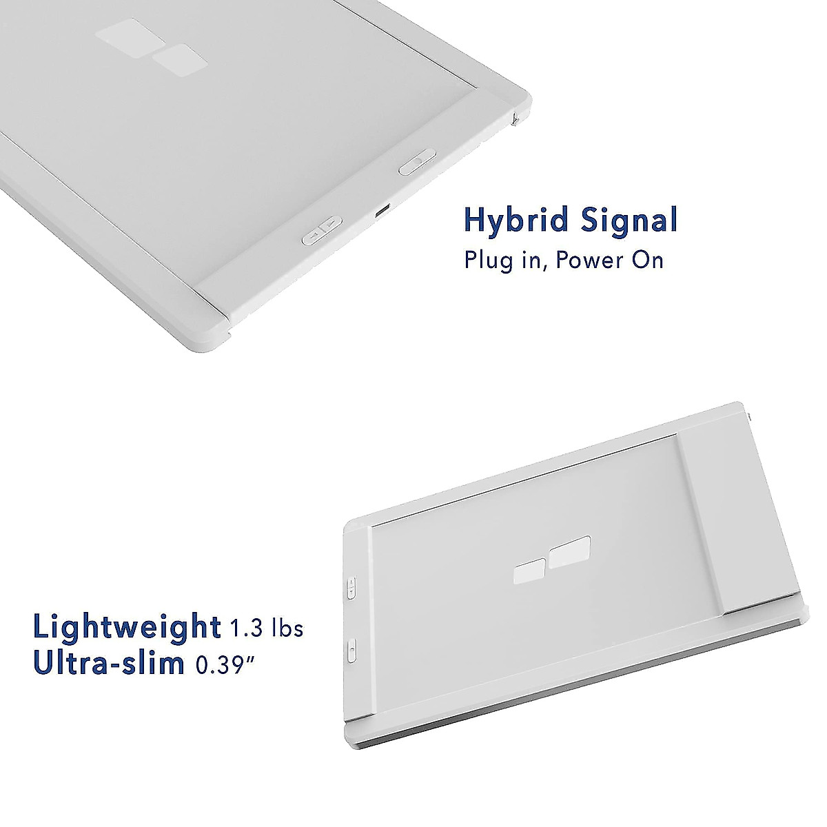 Duex Portable Monitor -Mobile Pixels Lite Laptop Monitor with 12.5" Full HD 1920x1080p IPS Display,USBC Monitor Extender,Plug and Play,Any Laptops Compatible (1x Grey and 1x White)