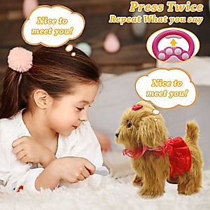 Toy Dog Walk and Bark, Sing, Tail, Lick, Repeat Toys for 2 +,3+,4+ Year Old Girl, Stuffed Puppy for Boys, Girls & Baby Gift Birthday Gifts