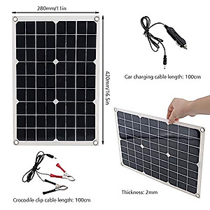 DSJ Poartable 20W Solar Panel 18V USB Solar Panel Charger Kit for Cell Phone Tablet Camera Electronic Device/White