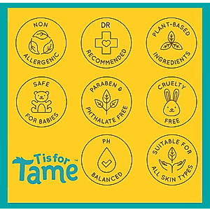 T is for Tame - Hair Taming Cream for Kids, All-Natural for Frizz & Flyaways, Coconut Oil & Jojoba Leave in Cream, Safe for Babies & Toddlers, Not Sticky, Straight or Curly Hair
