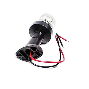 Pactrade Marine 12V Marine Boat Yacht Pontoon Navigation Anchor Light 360 Degrees All Around Nature White LED Splashproof Black Housing USCG Certified Approved (Fixed Base (H=5.5"))