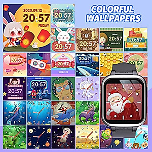 meoonley Kids Smart Watch with Puzzle Games HD Touch Screen Camera Video Music Player Pedometer Alarm Clock Flashlight Fashion Kids Smartwatch Gift for 6-13 Year Old Boys Girls Toys