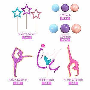 27 PCS Gymnastics Cake Toppers Balls Cake Decoratios Gymnastics Birthday Party Decorations for Girls Gymnastic Theme Birthday Party Baby Shower Supplies (Gymnastic)