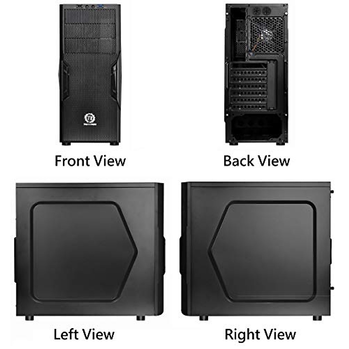 Thermaltake Versa H22 Black ATX Mid Tower Perforated Metal Front and Top Panel Gaming Computer Case 2.0 Edition with One 120mm Rear Fan Pre-Installed CA-1B3-00M1NN-A0