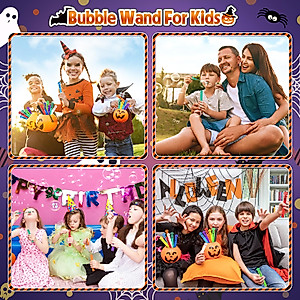 SpringFlower 200 PCS Halloween Mini Bubble Wands, Halloween Party Favor for Kids Trick Or Treating, Halloween Goodie Bag Fillers, School Classroom Rewards, Halloween Toys Gifts for Kids