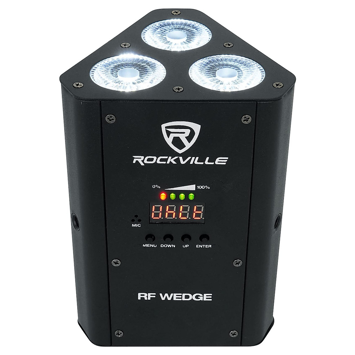 5 Rockville RF Wedge Black RGBWA+UV Battery Wireless DMX DJ Up Lights+RF Remotes