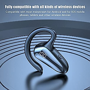 Syrisora Wireless Bluetooth Earphones Noise Reduction Ear Hook Earbuds with LED Digital Display for Business Office Sports