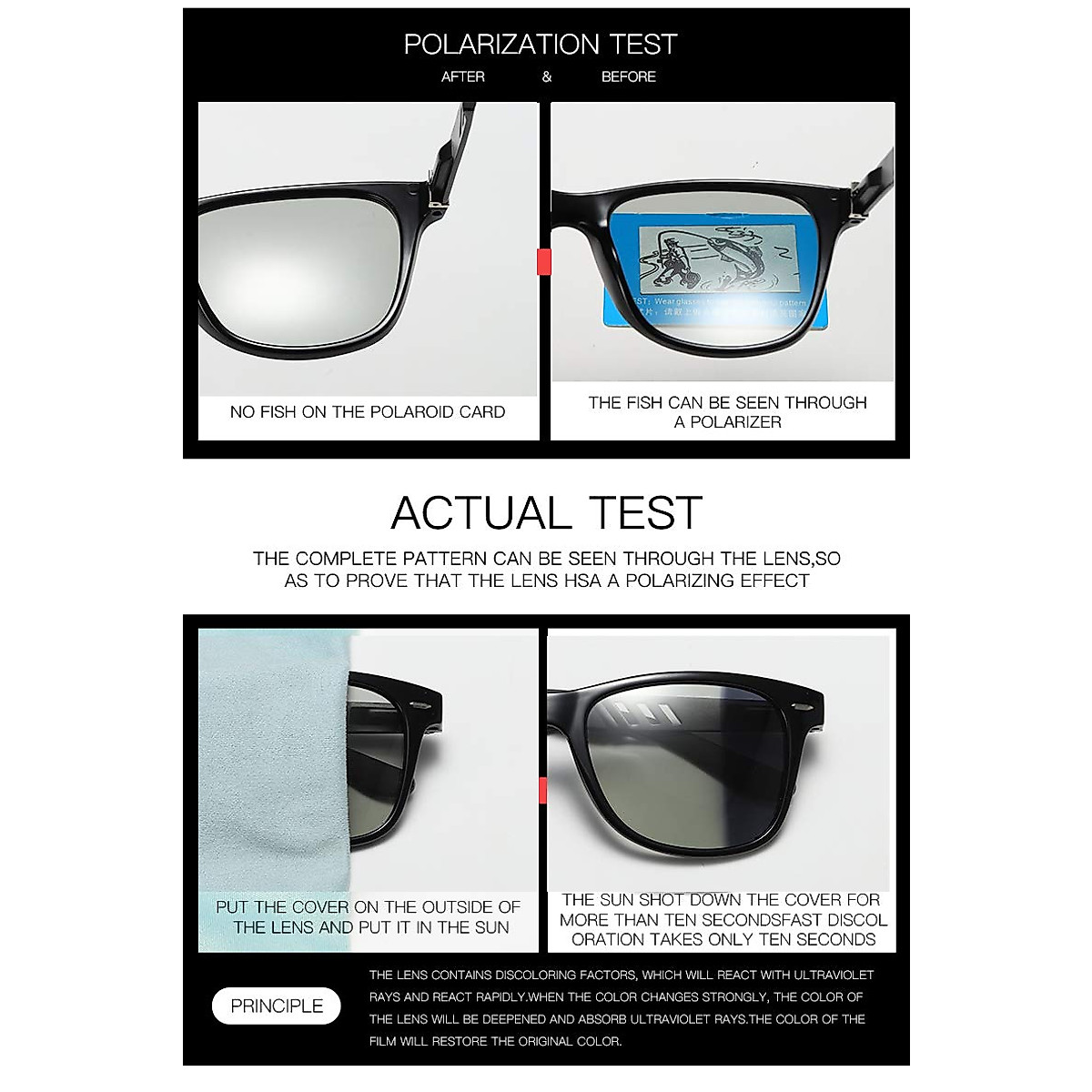 FEISEDY Vintage Polarized Photochromic Sunglasses Men Women 100% UV Protection Outdoor Square Sunglasses B1001