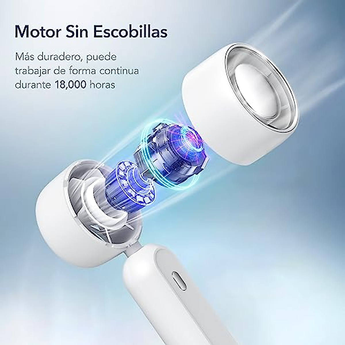 ATTLOOQ Portable Handheld Fan Mini Personal Fan, USB Rechargeable Battery Operated Hand Fan, 3 Speeds Adjustable Foldable Small Desk Fan with Base for Women Man Home Office Makeup Outdoor Travel