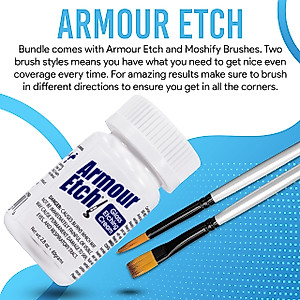 Armour Etch Glass Etching Cream - Starter 2.8oz Size - Bundled with Moshify Application Brushes