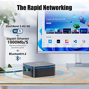 KAMRUI AK1 Plus Mini PC with Windows 11, Intel 12th Alder Lake N95 (Up to 3.4GHz), Mini Desktop Computers 8GB DDR4 256GB SSD Support 4K Display, WiFi/BT 4.2 for Business, Office, Home Server