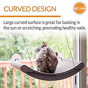 K&H Pet Products EZ Mount Cat Scratcher Kitty Sill Cradle Window Sill Cat Bed, Cat Window Bed Cat Furniture Cat Window Hammock, Sturdy Cat Window Perch for Large Cats, Cat Hammock for Window Cat Perch