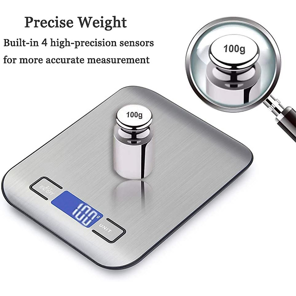Introducing The SILSILA Digital Kitchen Scale! Precisely Measure Weight in Grams, Ounces, and pounds. with a max Capacity of 22lb and Graduation of 1g/0.05oz, It's Perfect for Cooking.