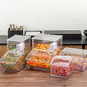Restaurantware Met Lux 5.3 Gallon Food Storage Container, 1 Airtight Treat Box - With Scoop, Holds Up To 80 Cups, Clear Plastic Cereal Container With Lid, For Kitchen Or Pantry Organization