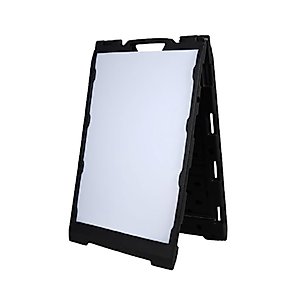 BannerBuzz Premium A-Frame Sidewalk Sign with Dry Erase Surface, Plastic Frame and White Board for Outdoor and Indoor Advertising (2' W x 3' H, White)