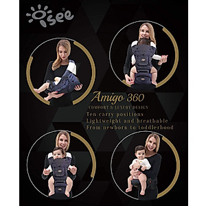 ISEE Ergonomic Baby Carrier, Comfortable Hip Seat and Design for Happy Babies and Parents