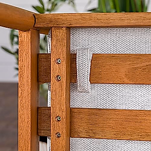 Walker Edison Dekian Modern Outdoor Spindle Style Double Lounge, 51 Inch, Brown