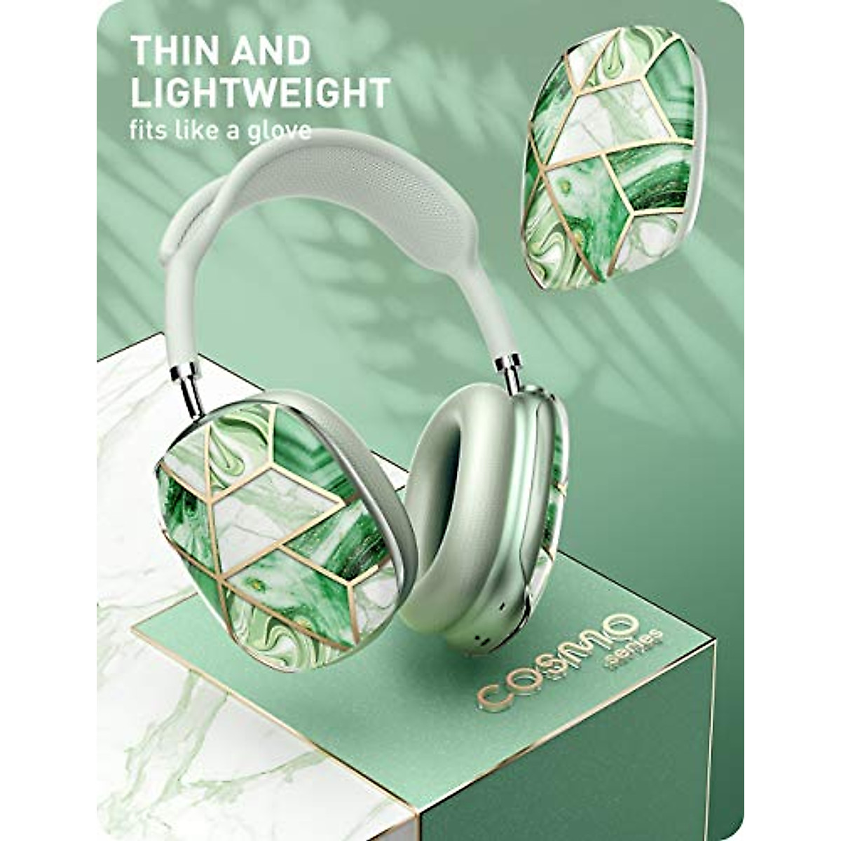 i-Blason Cosmo Case Designed for Airpods Max Headphones, Protective Stylish Earpads Case Cover Compatible with Apple AirPods Max, 1 Pair (Jade)