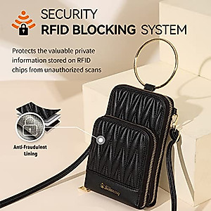 SIIHENRRY Quilted Crossbody Bags for Women Large Leather CellPhone Purse Handbag Bag for Travel Shopping