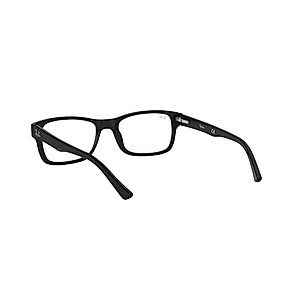 Ray-Ban RX5268 Rectangular Prescription Eyeglass Frames, Matte Black/Demo Lens, 52 mm