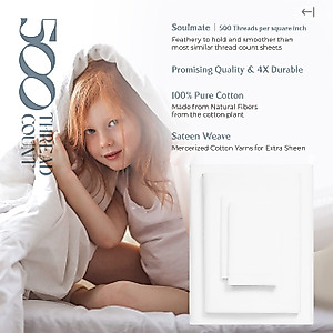 Mayfair Linen Full Size Sheets Cotton - 500 Thread Count 4 PC 100% Cotton Full Size Sheet Sets, 16” Deep Pocket Full Size Sheets Set, Cooling Full Sheet Set, Luxury Hotel Sheets & Pillowcases (White)