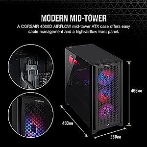 Corsair Vengeance i7400 Series Gaming PC - Liquid Cooled Intel® Core™ i9 12900K CPU - NVIDIA® GeForce RTX™ RTX 4090 GPU - 2TB M.2 SSD - 64GB Vengeance RGB DDR5 Memory - Black