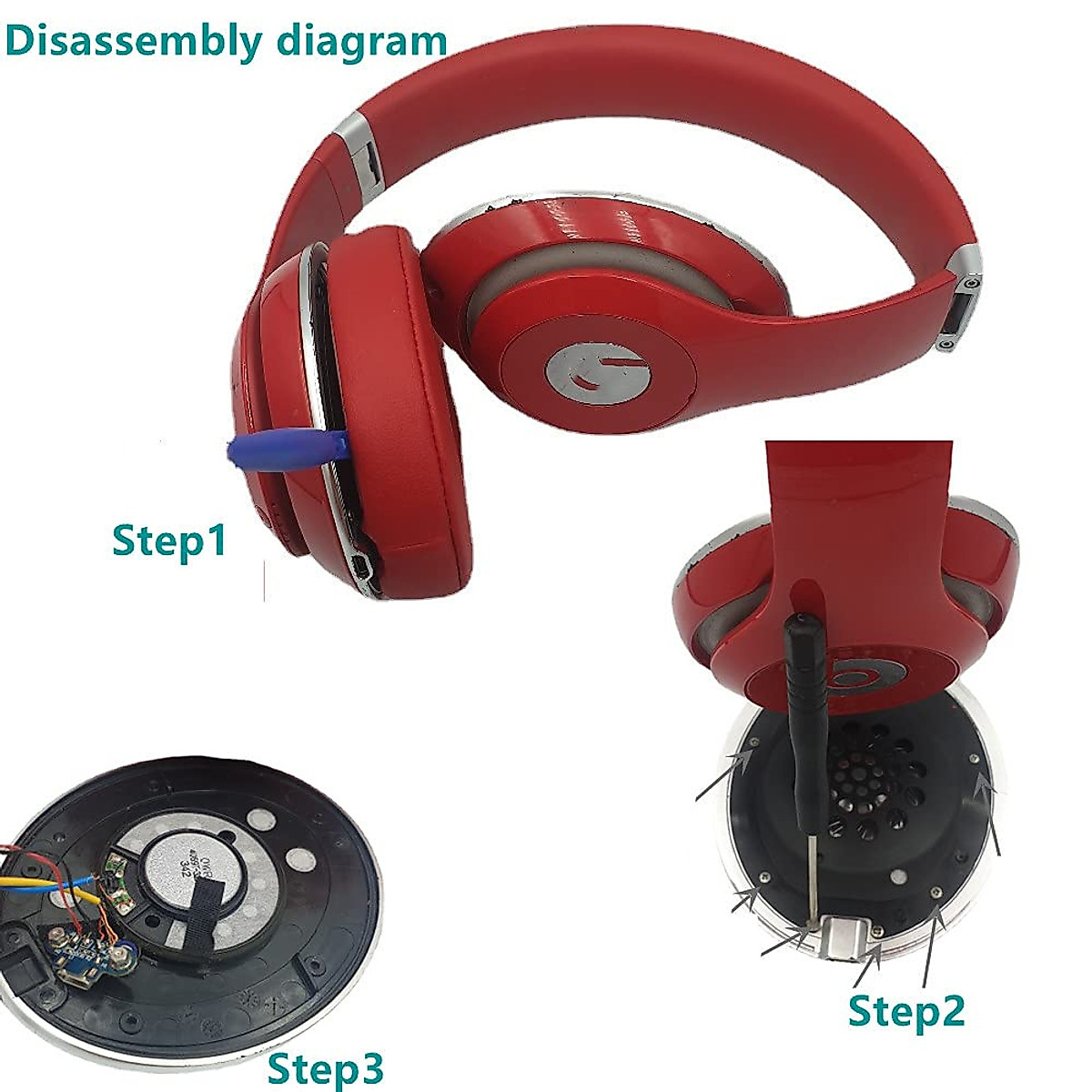 KOMITASUI Studio 2 Charging Port Replacement for Beats Studio 2 Charging Port, Studio2 B501 Wireless Charging Port, Micro USB Charging Port incl Tools