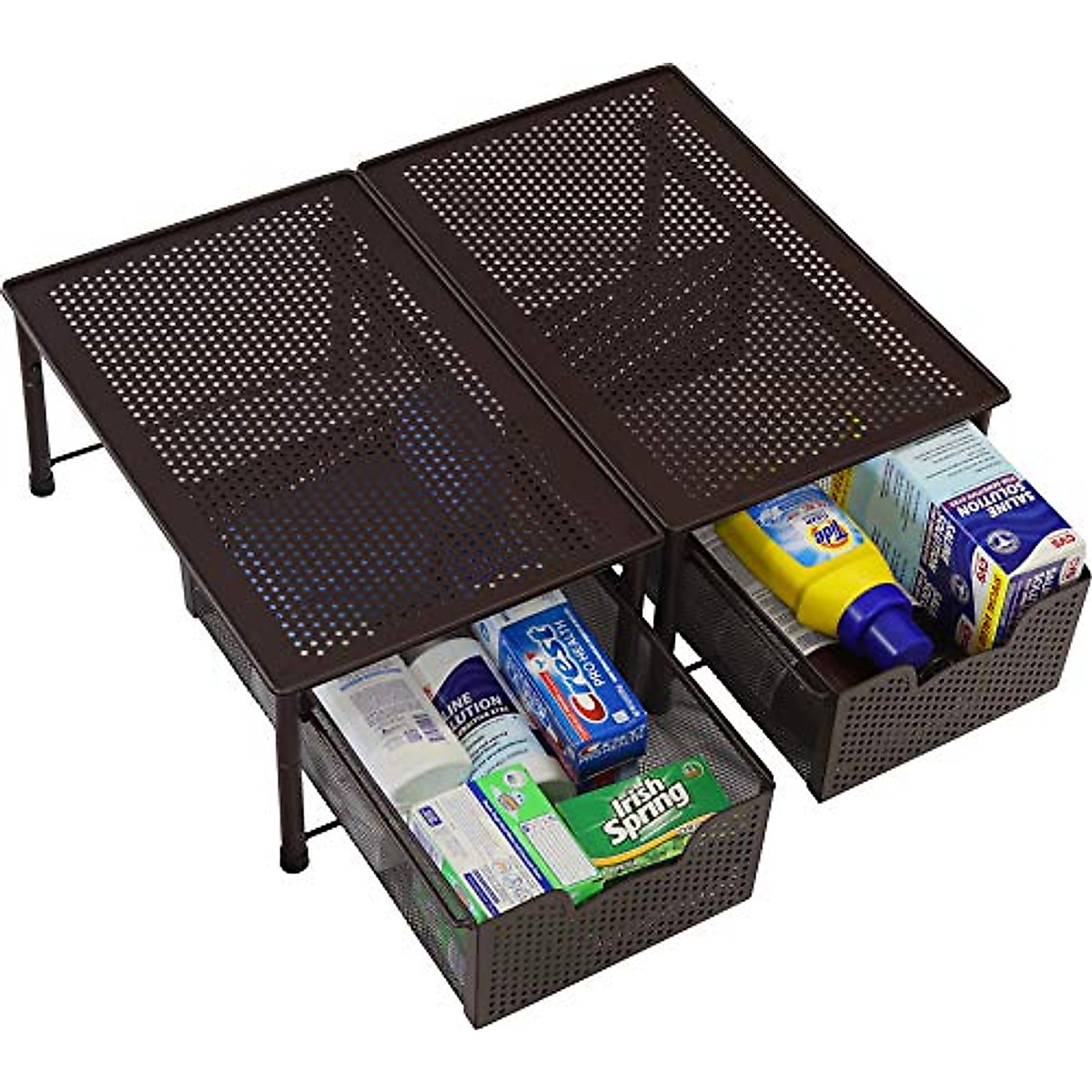 Simple Houseware Stackable Cabinet Basket Drawer Organizer, Bronze