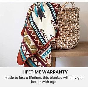 Ecuadane Large Southwestern Woven Blanket, Crafted in Ecuador by Local Artists, Queen Size - 93" x 82" - Antisana Earth