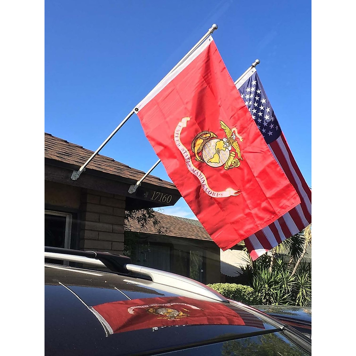 YOYNIIRE US Marine Corps USMC Flag 3x5 Outdoor Double Sided Heavy Duty Polyester US Military Army Flags Long Lasting with 2 Brass Grommets