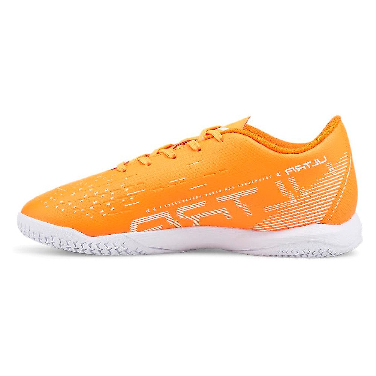 PUMA Ultra Play Indoor Training (Toddler/Little Kid/Big Kid) Ultra Orange/Puma White/Blue Glimmer 4.5 Big Kid M