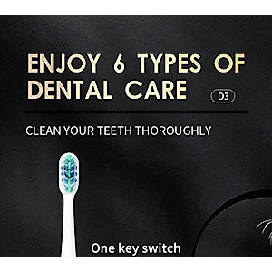 Electric Toothbrush for Adults, 4 Brush Heads and Travel case, 2 Hours Fast Charge for 50 Days, 6 Adjustable Modes Built-in 2-Minute Smart Timer IP7 Waterproof 36000 VPM Deep Clean (Pink)