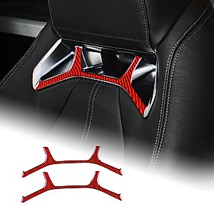 AIRSPEED Car Seat Head Rest Accent Sticker Carbon Fiber Auto Headrest Interior Trim Cover for Toyota Supra GR A90 A91 MK5 2019-2022, Red
