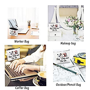 CMNIM Sewing Gifts for Sewing Lovers Makeup Bag Keep Calm and Sew On Quilting Gifts for Mom Grandma Birthday Christmas Travel Toiletry Bag (Keep Calm and Sew Makeup Bag)