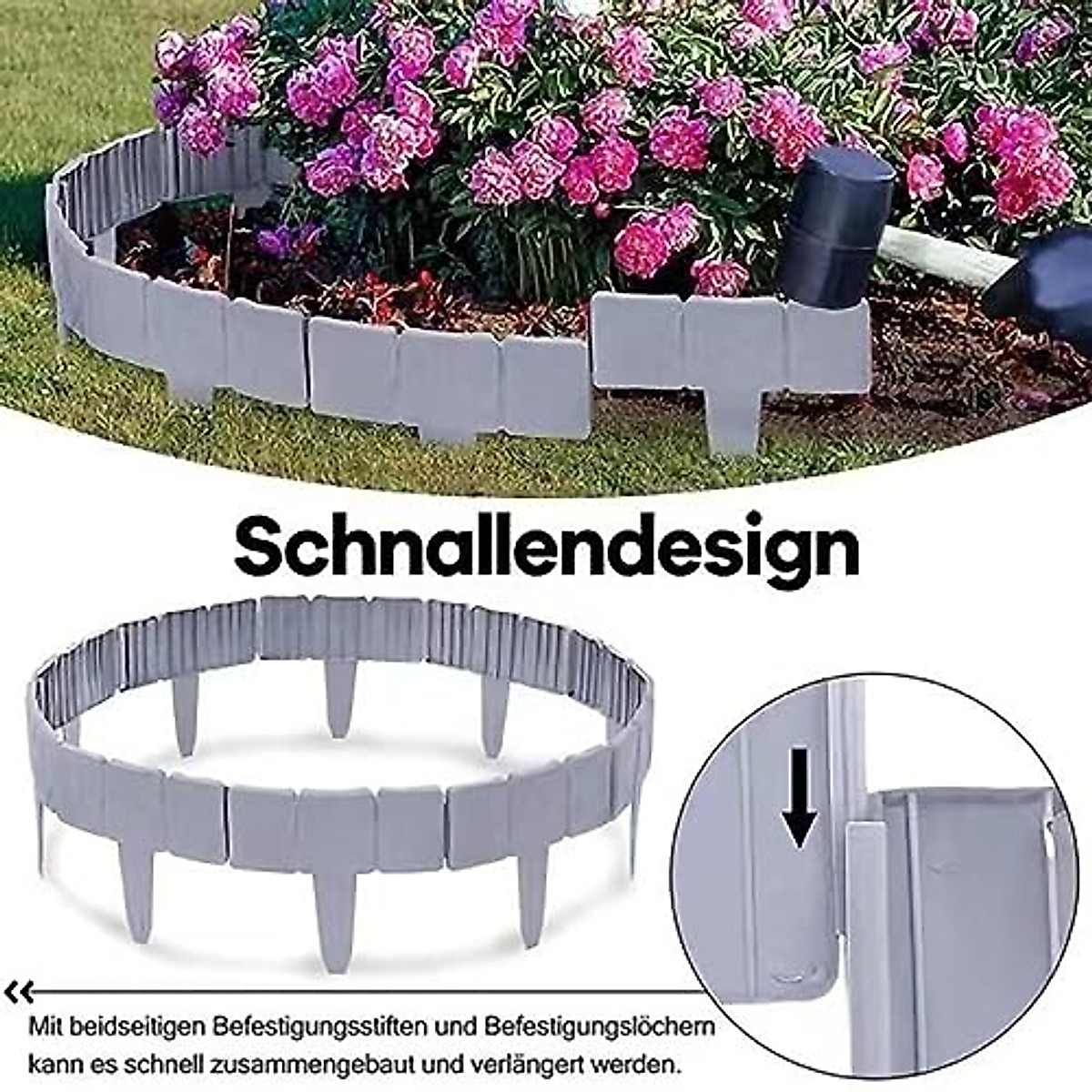 10pcs Faux Stone Garden Edging Border - Anti-deform Design, Yard and Garden Landscape Edging