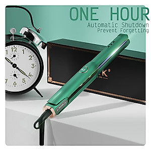Mini Hair Straightener with LED Display Adjustable Temperature 1/2 Inch Small Flat Iron 4D 360°Swivel Short Hair Tourmaline Titanium Dual Voltage Auto Shut Off