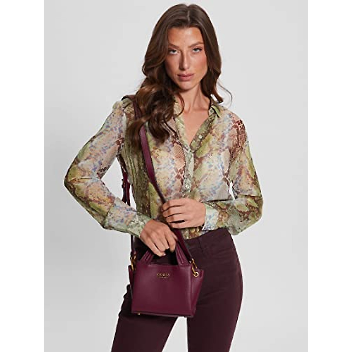 GUESS US Zed Pebbled Mini Girlfriend Crossbody