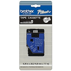 Brother Tc20z1 Tc Labeling Tape For P-Touch Labelers, 3/8-Inch W, Black On White