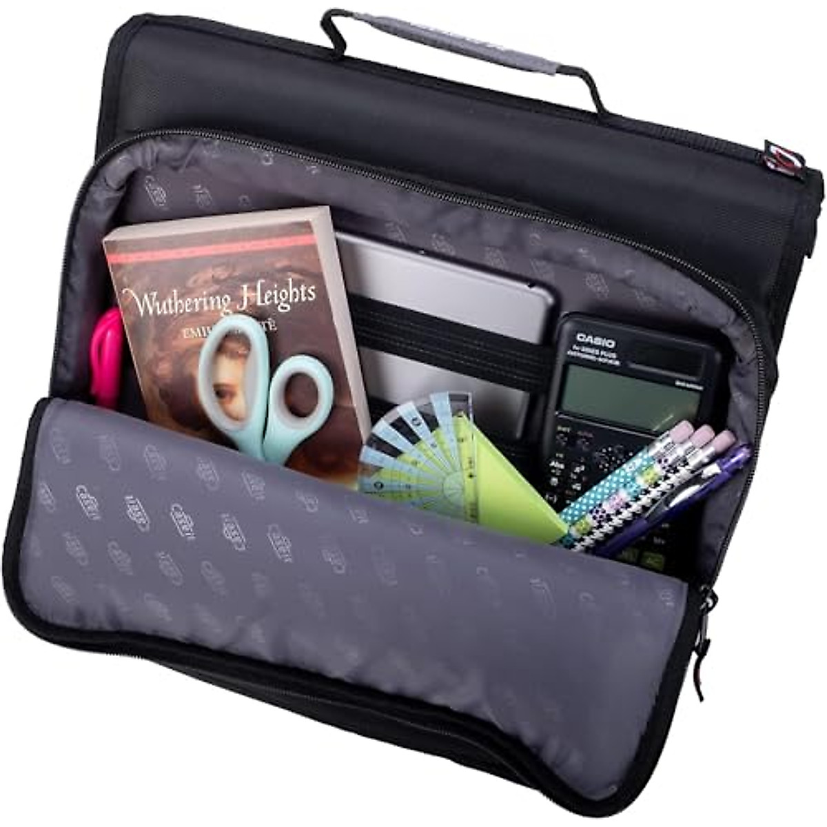 Case-it The Universal Zipper Binder - 2 Inch O-Rings - Padded Pocket That Holds up to 13 Inch Laptop/Tablet - Multiple Pockets - 400 Page Capacity - Comes with Shoulder Strap - Spearmint LT-007
